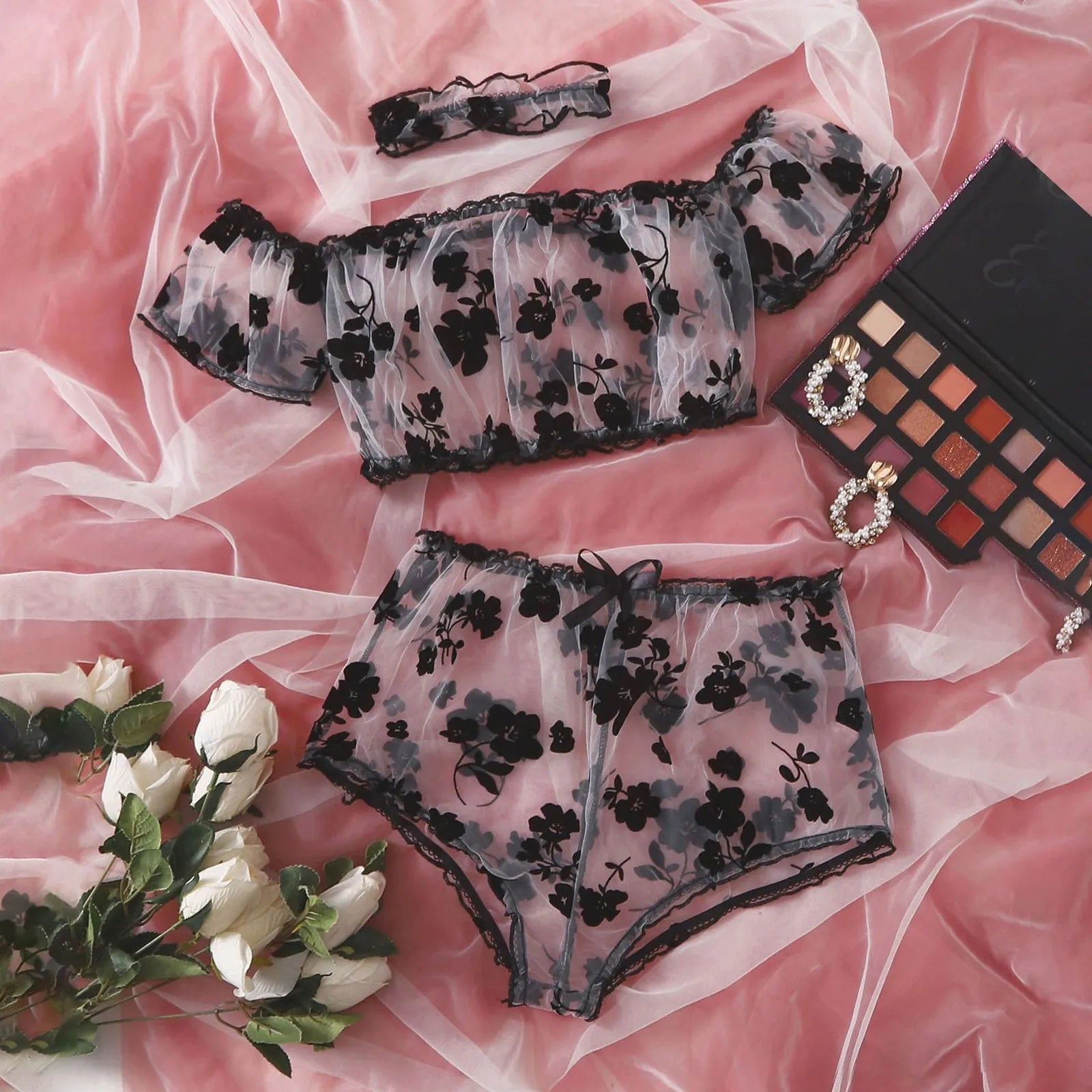 Renaissance Flower Sheer Lingerie Set | Arcane Trail