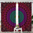 Mandala Flower Red Curtains Window Treatments Yoga | Arcane Trail