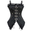 Punk Rock Boned Corset Vegan Leather Buckles Zipper | Arcane Trail